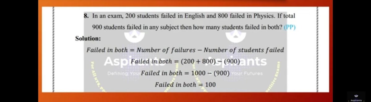 In an exam, 200 students failed in English and 800 failed in Physics. If