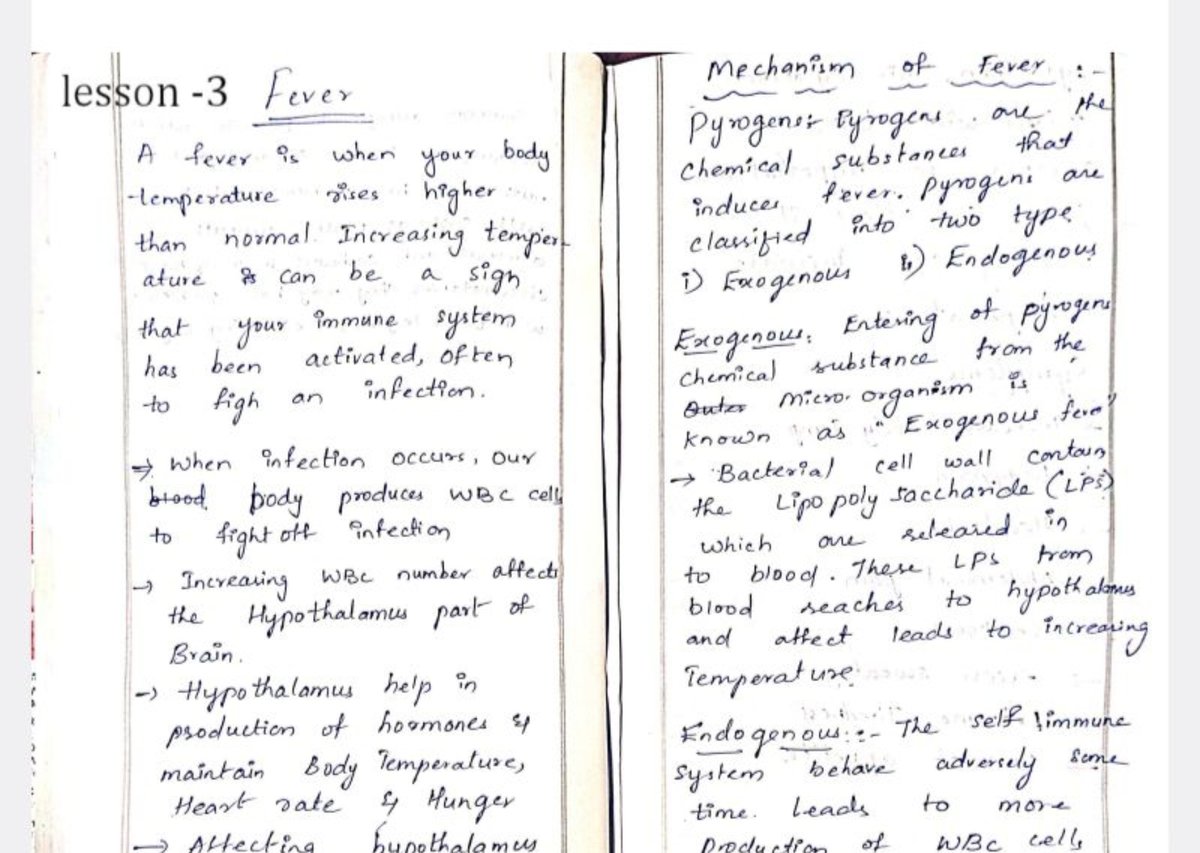 lesson-3 Fever A fever is when your body temperature rises higher than no..
