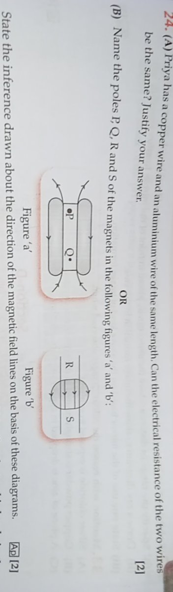 (A) Priya has a copper wire and an aluminium wire of the same length. Can..