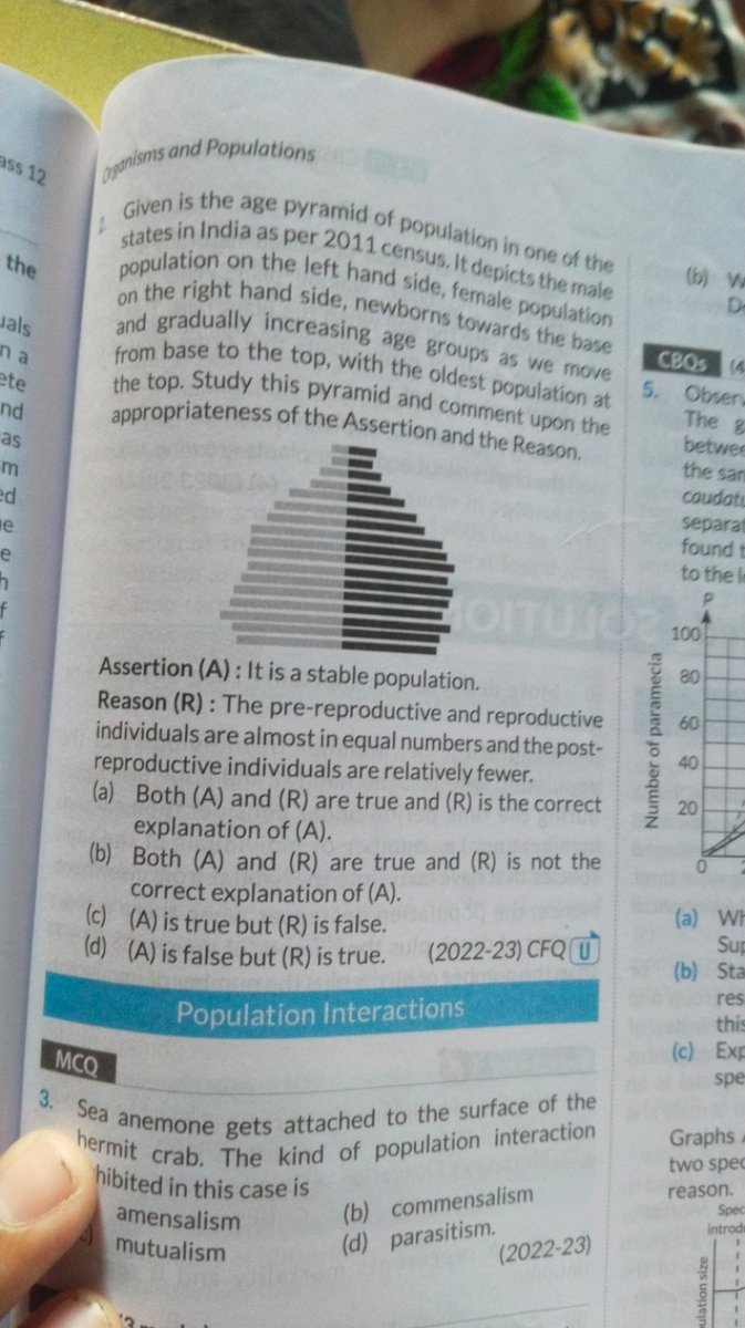 Given is the age pyramid of population in one of the states in India as p..