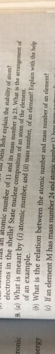 (a) What is meant by (i) atomic number, and (ii) mass number, of an eleme..
