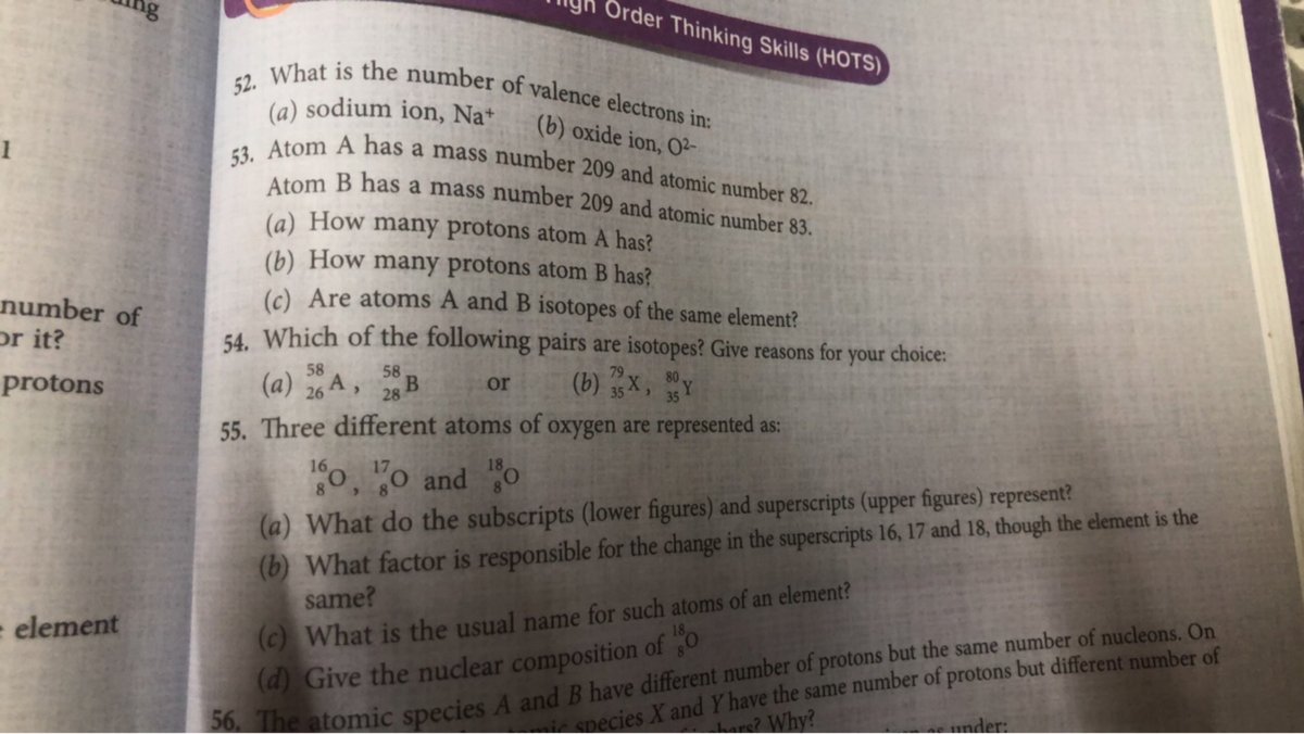 What is the number of valence electrons in: (a) sodium ion, Na+ (b) oxide..
