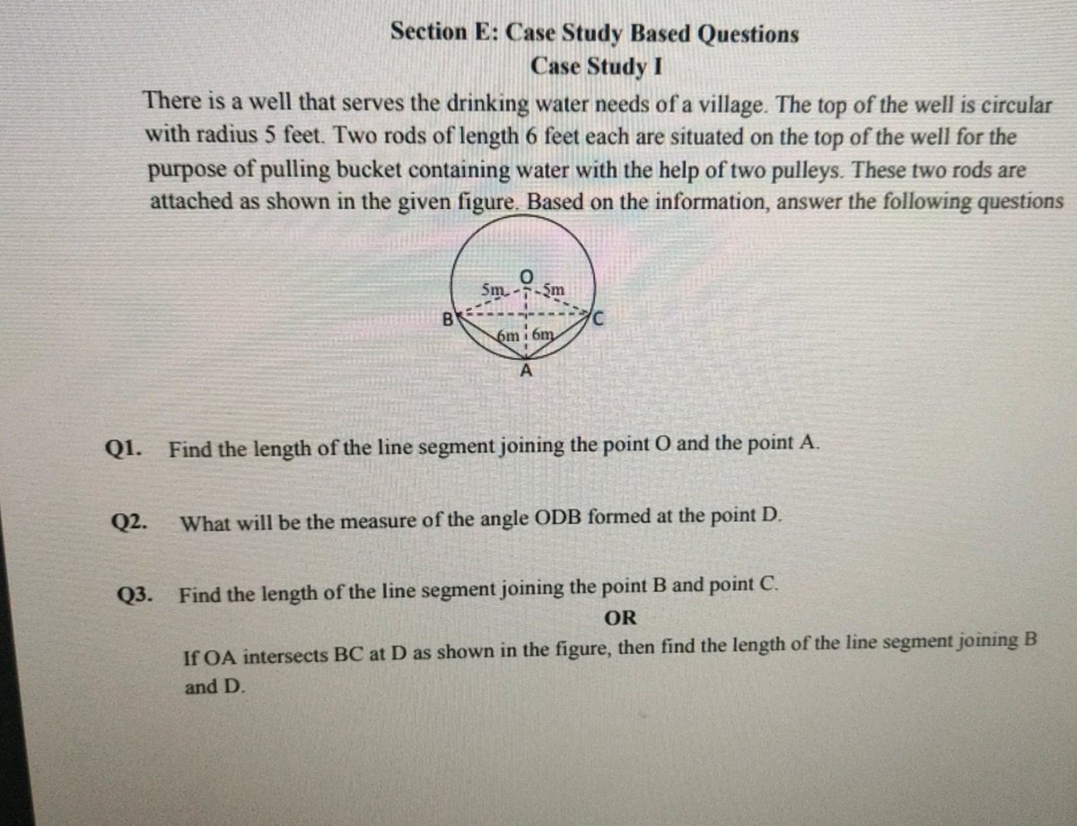 Section E: Case Study Based Questions Case Study I There is a well that