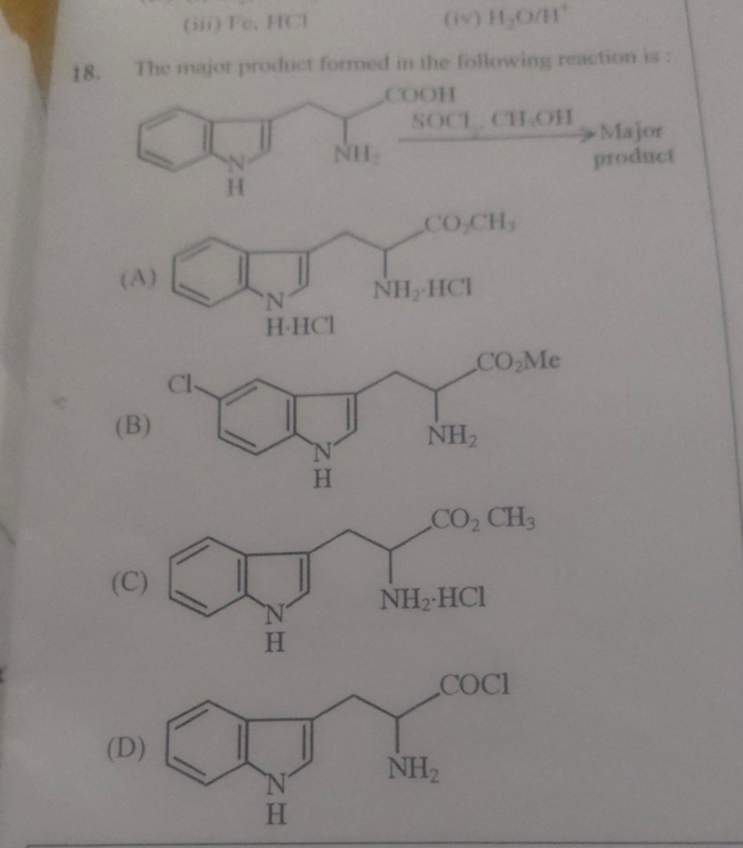 The major product formed in the following reaction is: Diagram of a chem..