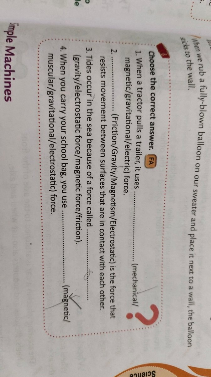 Choose the correct answer. When a tractor pulls a trailer, it uses .......