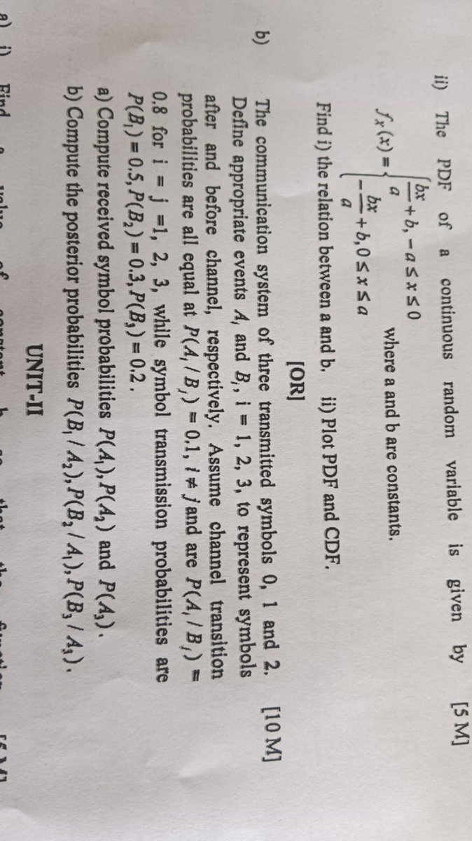 The PDF of a continuous random variable is given by: f_x(x) = \begin{cas..