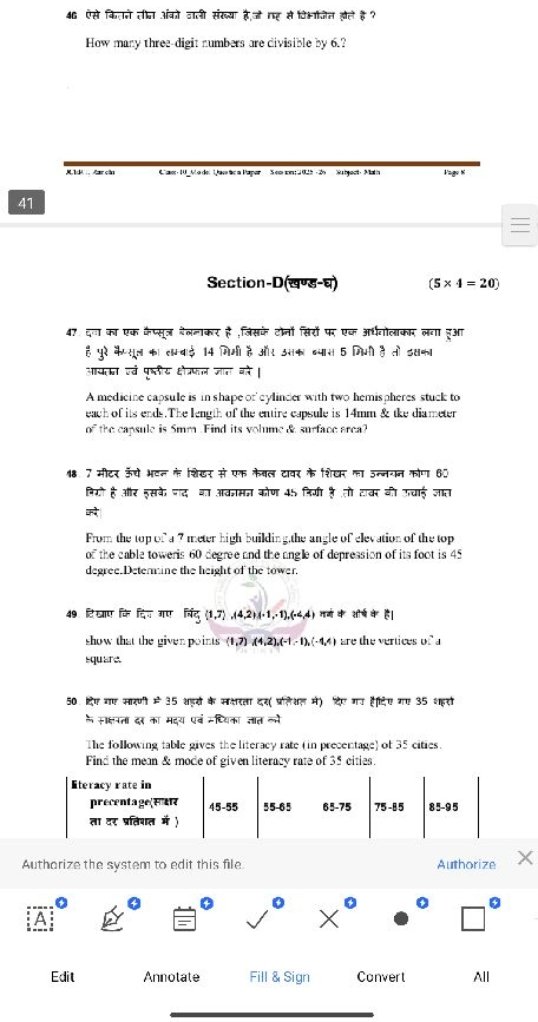 Here are the questions: 46. How many three-digit numbers are divisible b..