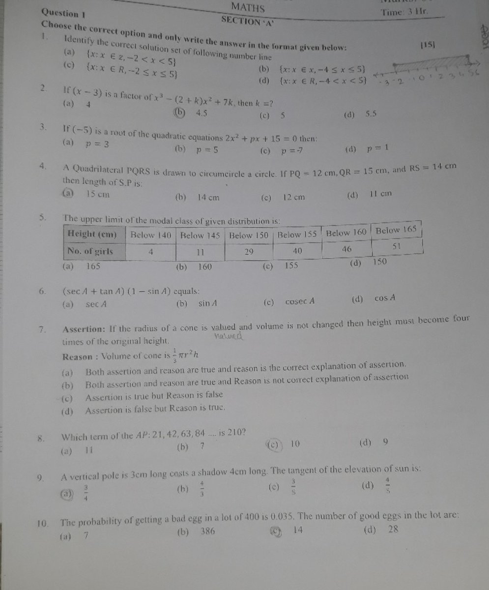 Choose the correct option and only write the answer in the format given b..