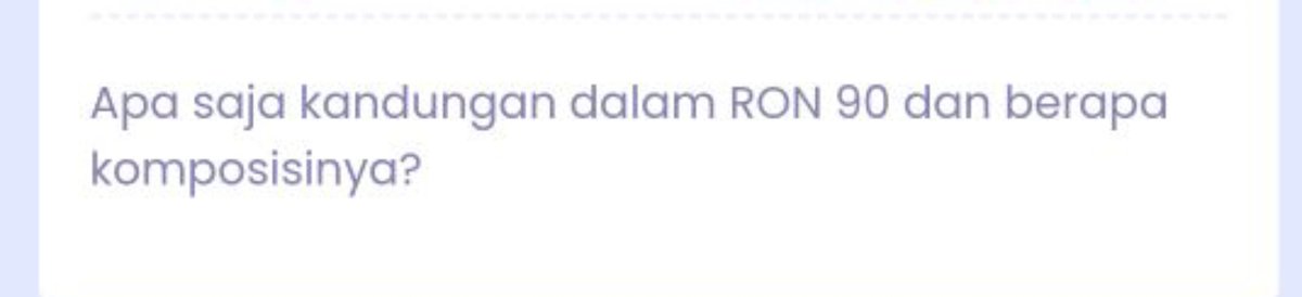 Apa saja kandungan dalam RON 90 dan berapa komposisinya? | Filo