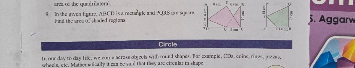 area of the quadrilateral. In the given figure, ABCD is a rectangle and P..