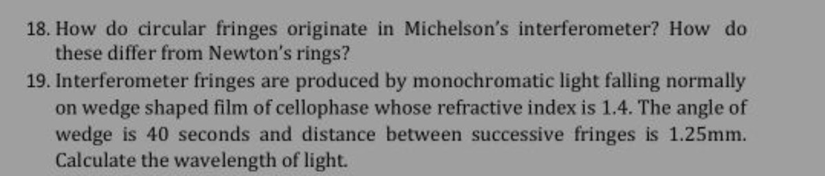 How do circular fringes originate in Michelson's interferometer? How do t..
