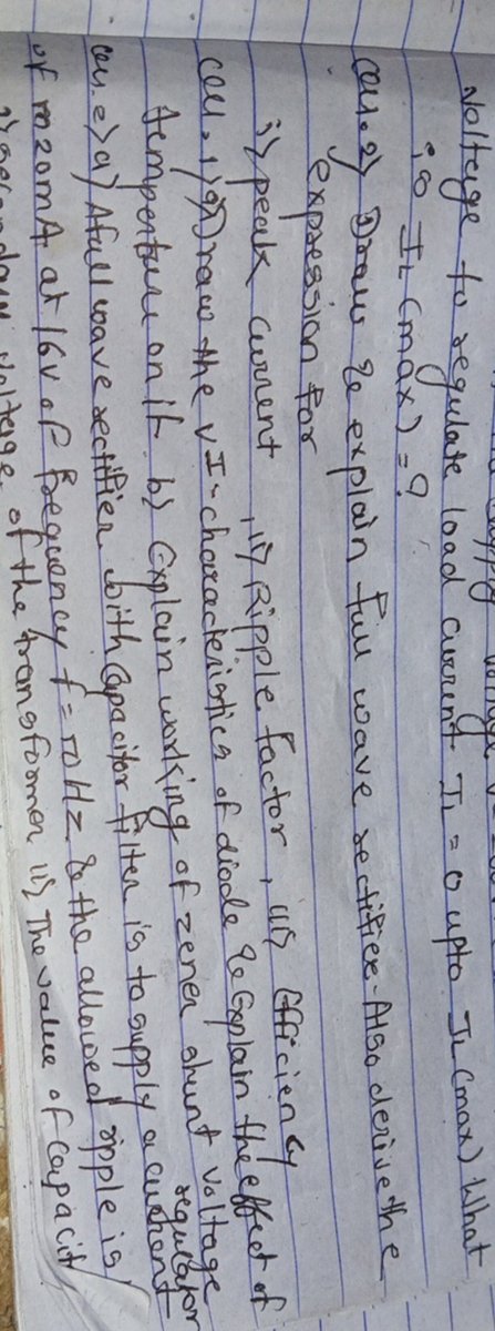 Draw and explain a full-wave rectifier. Also, derive the expression for: