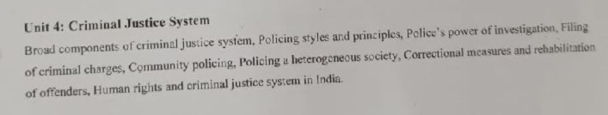 Unit 4: Criminal Justice System Broad components of criminal justice syst..