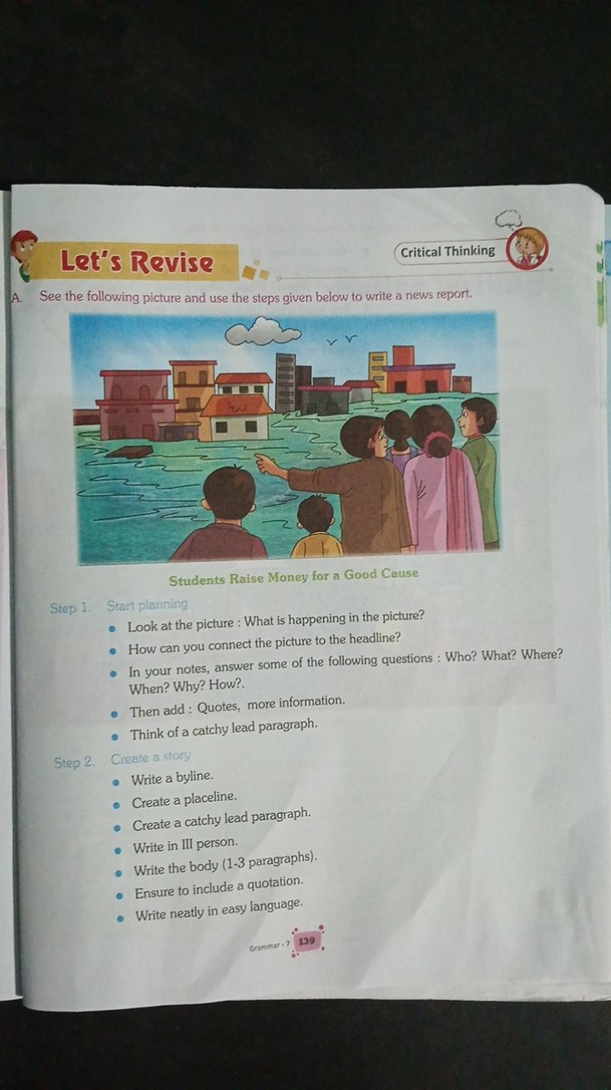 See the following picture and use the steps given below to write a news r..