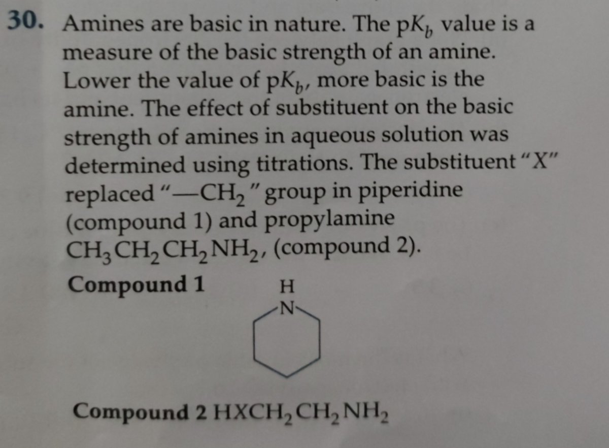 Amines are basic in nature. The \mathrm { p } K _ { b } value is a measur..