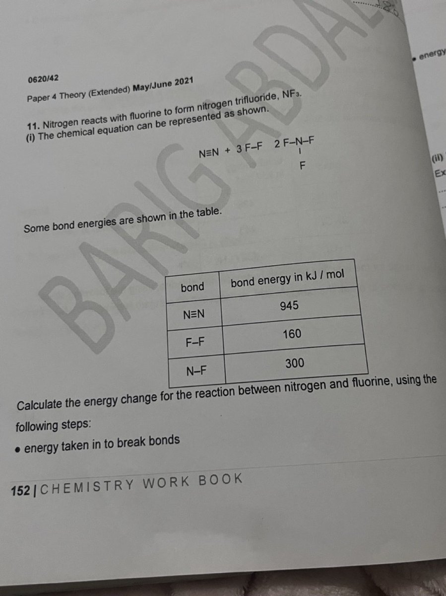 0620/42 Paper 4 Theory (Extended) May/June 2021 Nitrogen reacts with flu..