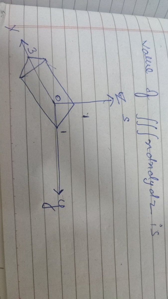The image shows a 3D coordinate system with a rectangular prism. The ques..