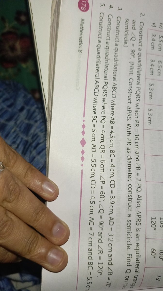 Construct a quadrilateral PQRS which PR = 10 cm and PR = 2 PQ. Also, ΔPRS..