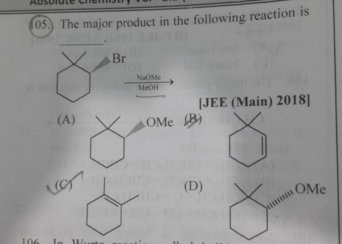 The major product in the following reaction is: Diagram showing a reacti..