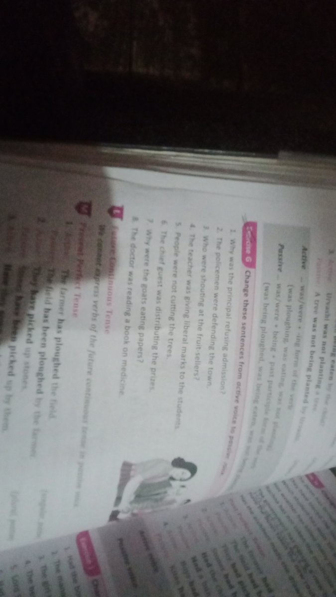 Change these sentences from active voice to passive voice: Why was the p..