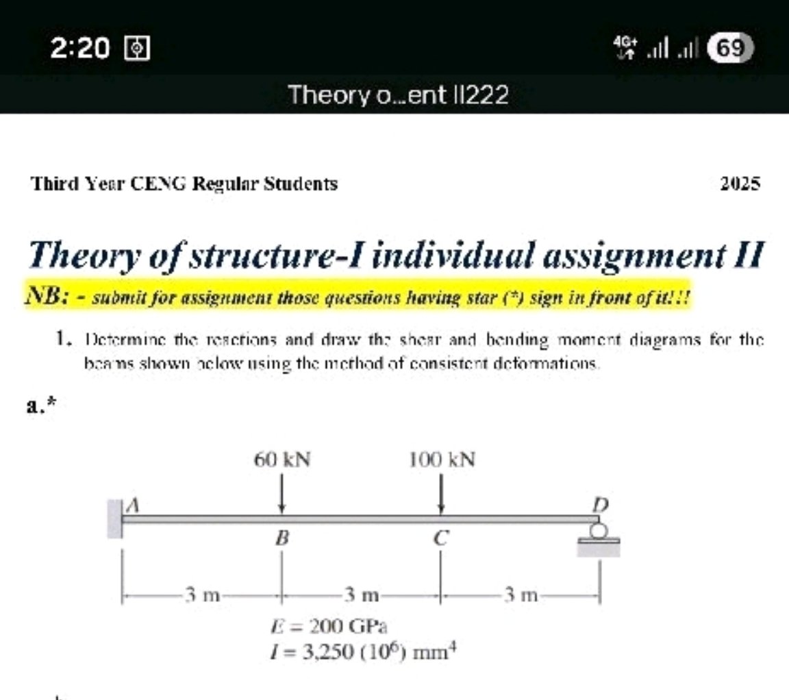 Determine the reactions and draw the shear and bending moment diagrams fo..