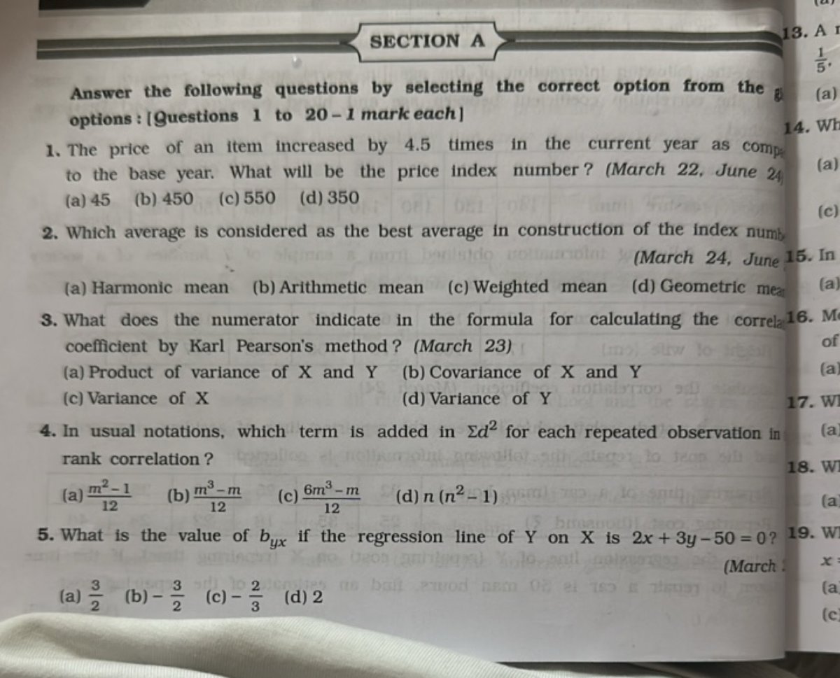Answer the following questions by selecting the correct option from the o..