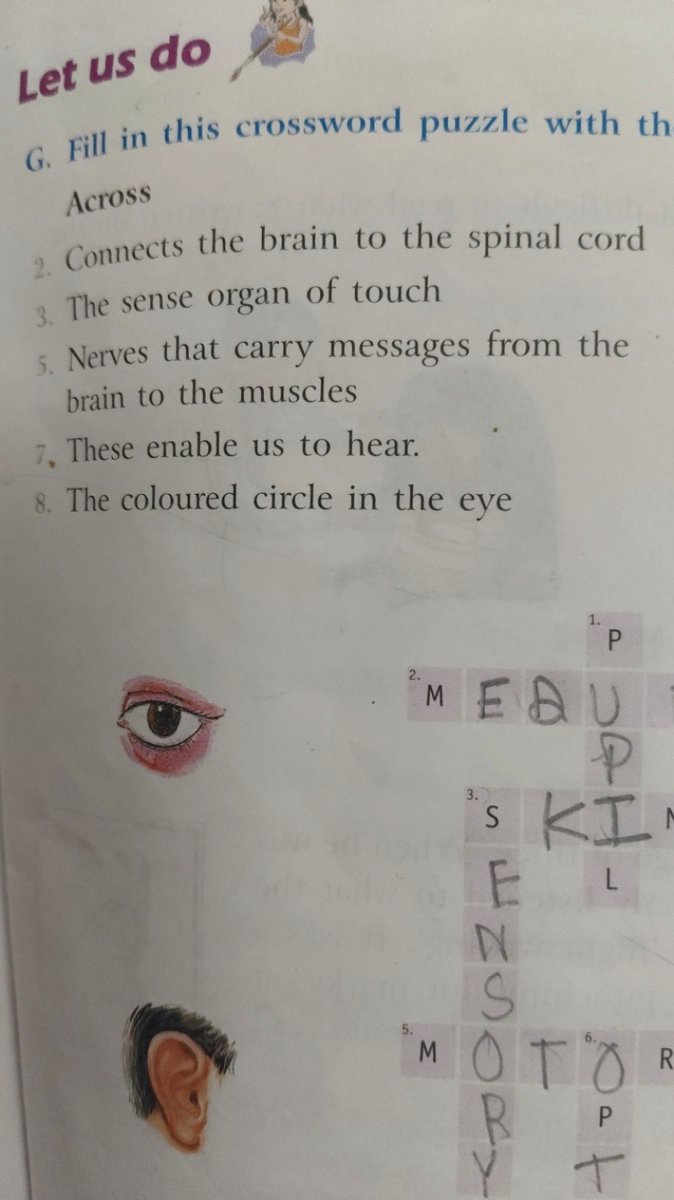 G. Fill in this crossword puzzle with the following clues: Across Connec..