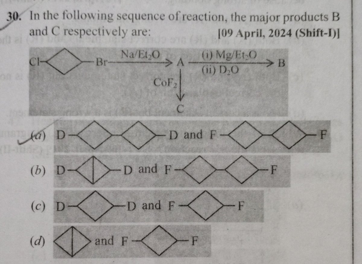In the following sequence of reaction, the major products B and C respect..