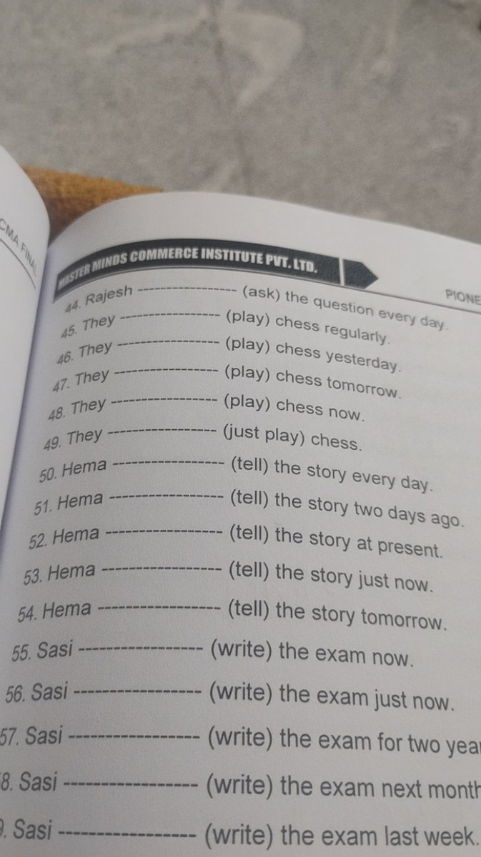 Complete the sentences with the correct form of the verb in parentheses: