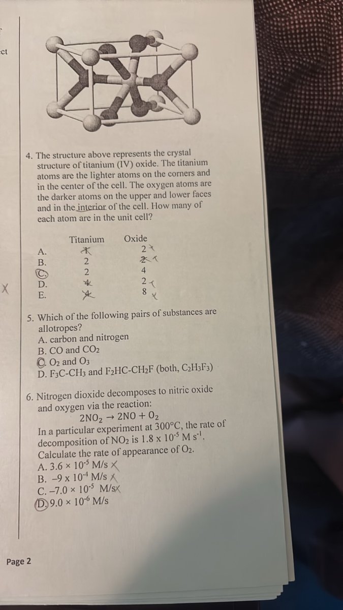 The structure above represents the crystal structure of titanium (IV) oxi..