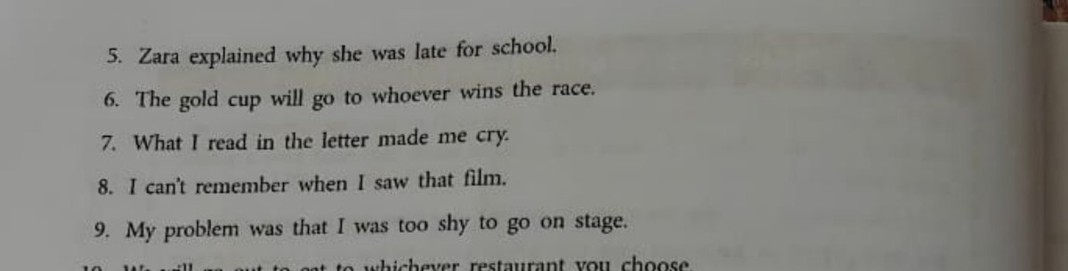 Zara explained why she was late for school. The gold cup will go to whoev..