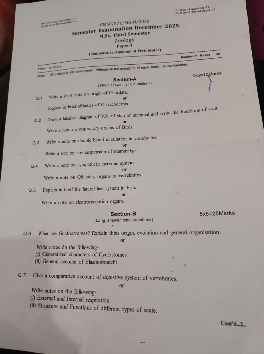 GMSC/371/MAIN/2025 Semester Examination December 2025 M.Sc. Third Semeste..