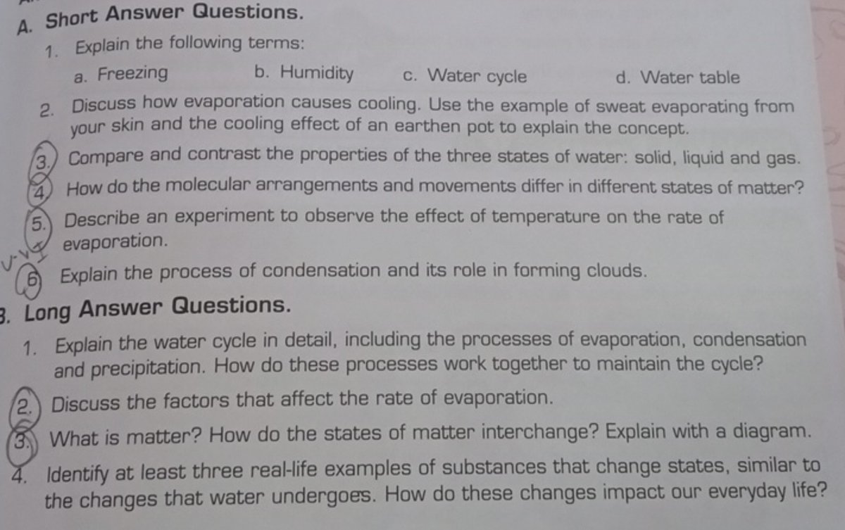 B. Long Answer Questions. What is matter? How do the states of matter int..
