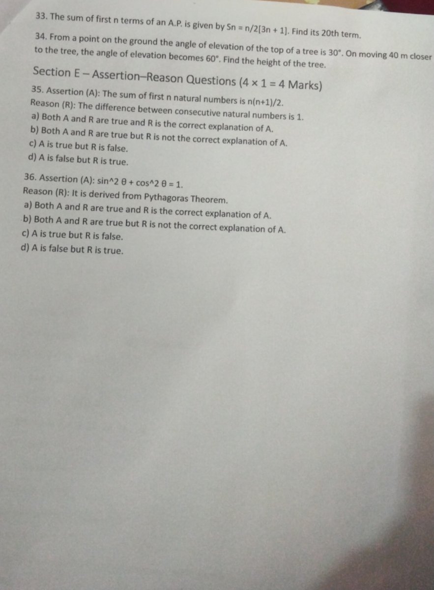 The sum of first n terms of an A.P. is given by Sn = n/2[3n + 1]. Find it..
