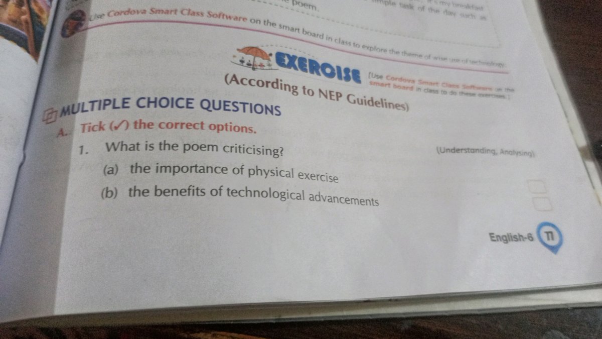 MULTIPLE CHOICE QUESTIONS A. Tick ( ) the correct options. What is the po..