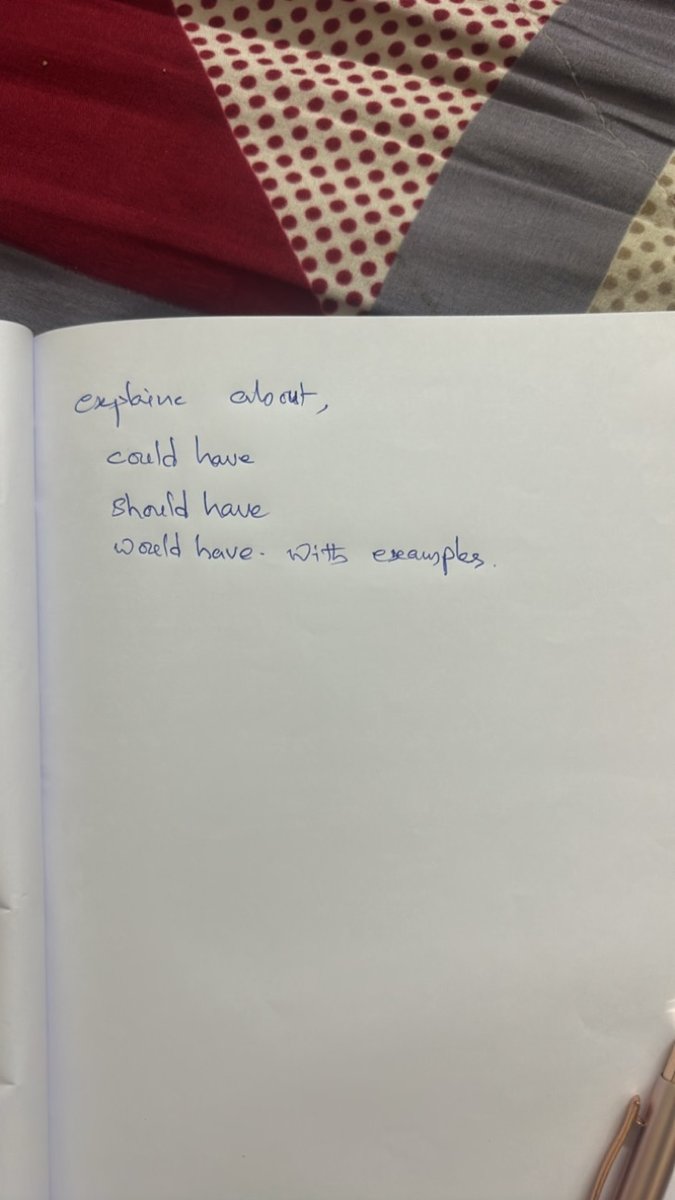 Explain about: could have should have would have With examples. | Filo