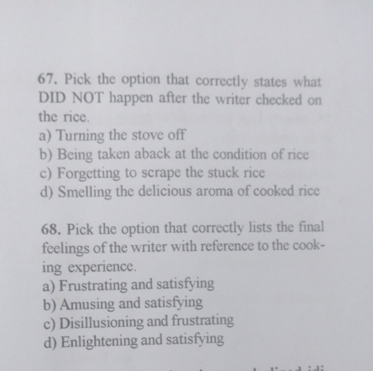 Pick the option that correctly states what DID NOT happen after the write..