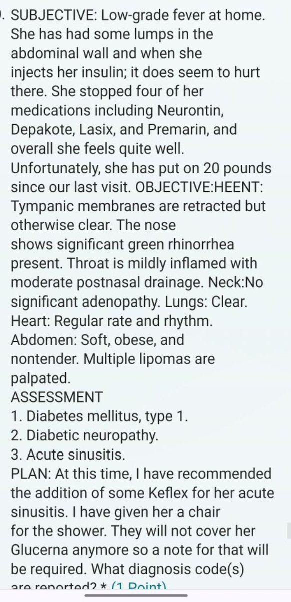 SUBJECTIVE: Low-grade fever at home. She has had some lumps in the abdomi..