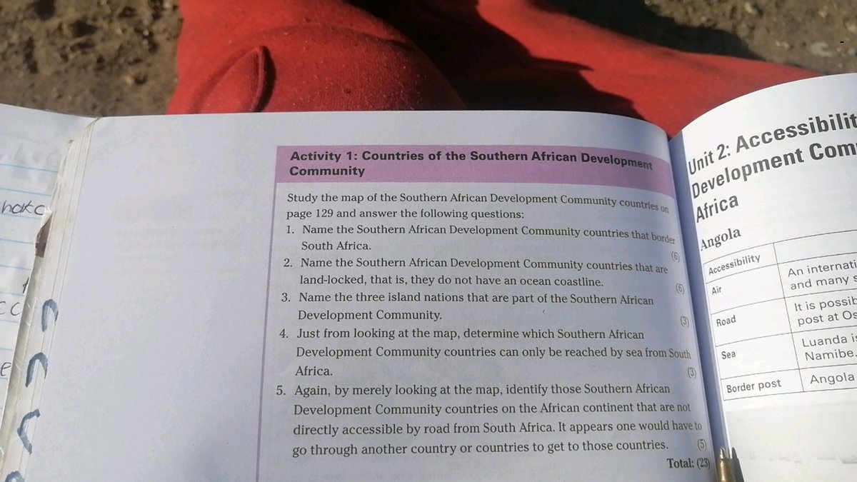 SADC Map Questions Name the Southern African Development Community count..
