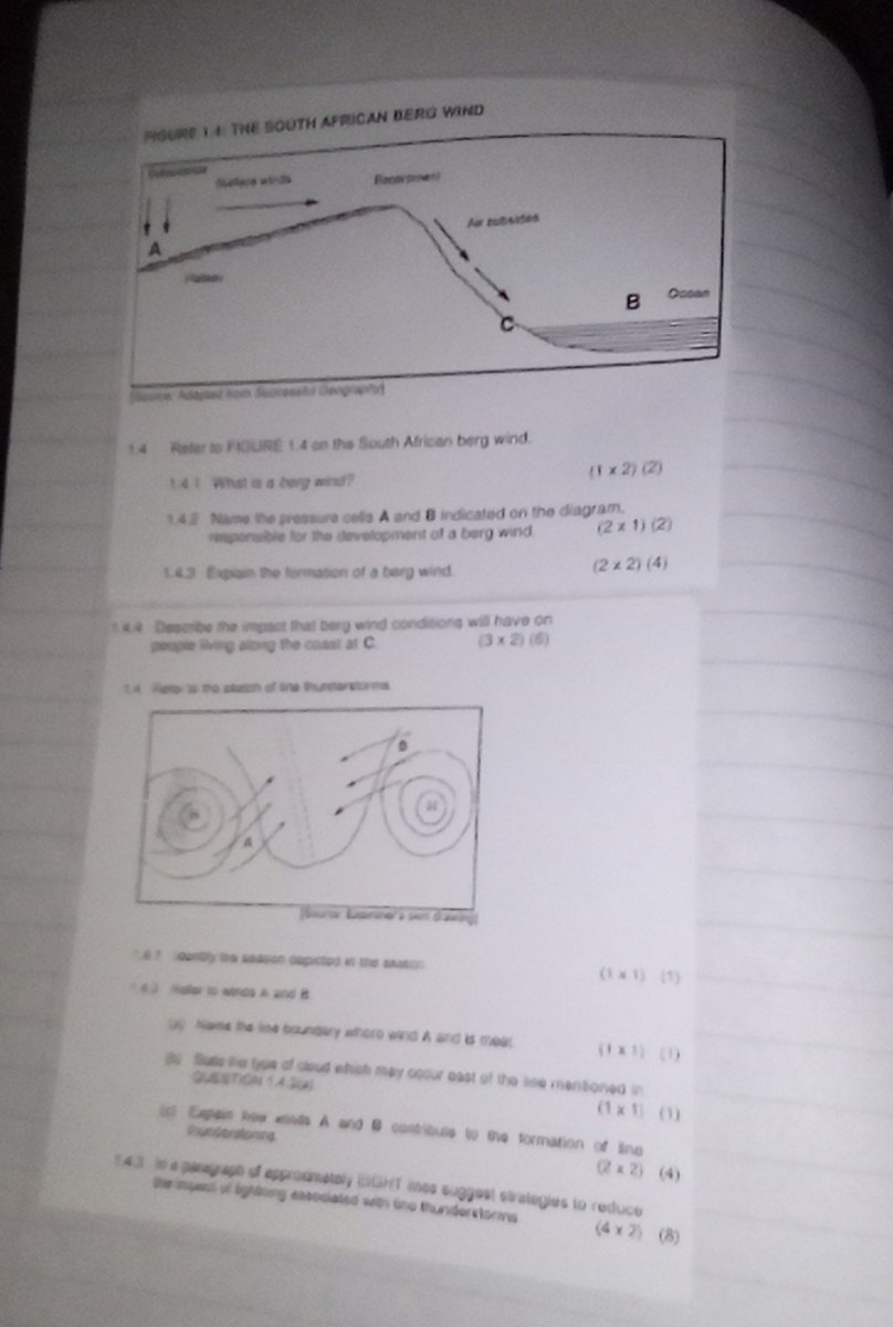 FIGURE 1.4: THE SOUTH AFRICAN BERG WIND 1.4 Refer to FIGURE 1.4 on the S..