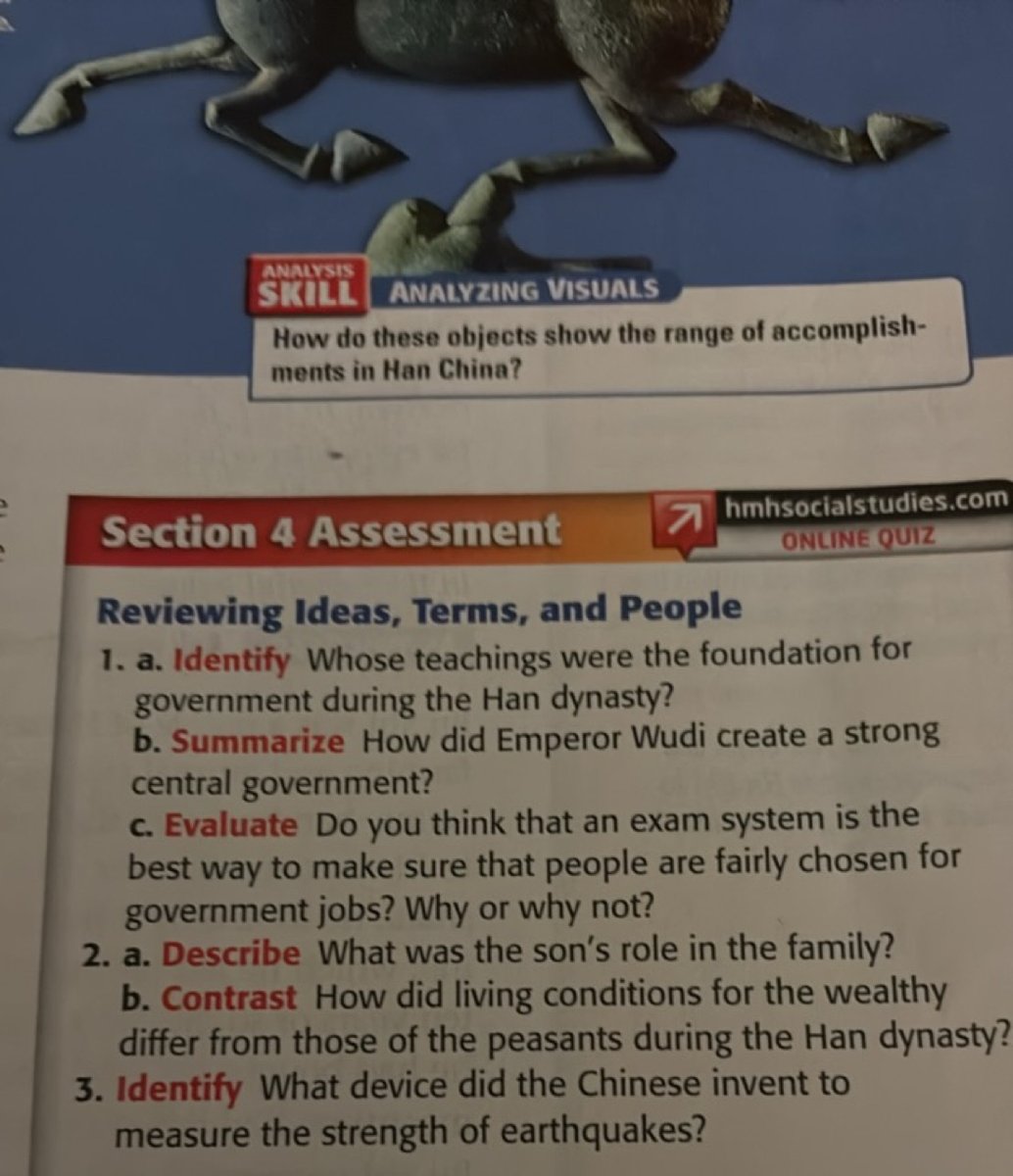 Section 4 Assessment Reviewing Ideas, Terms, and People a. Identify whos..