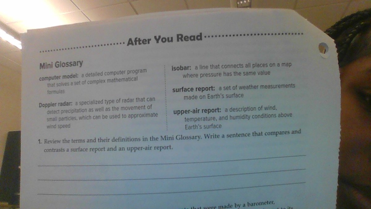 Review the terms and their definitions in the Mini Glossary. Write a sent..