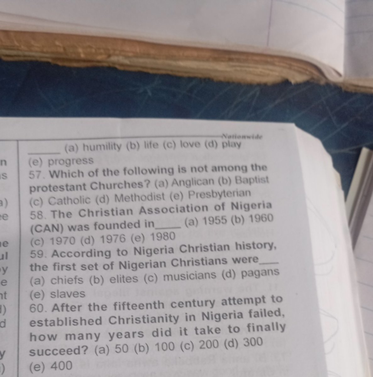 Which of the following is not among the protestant Churches? (a) Anglican..