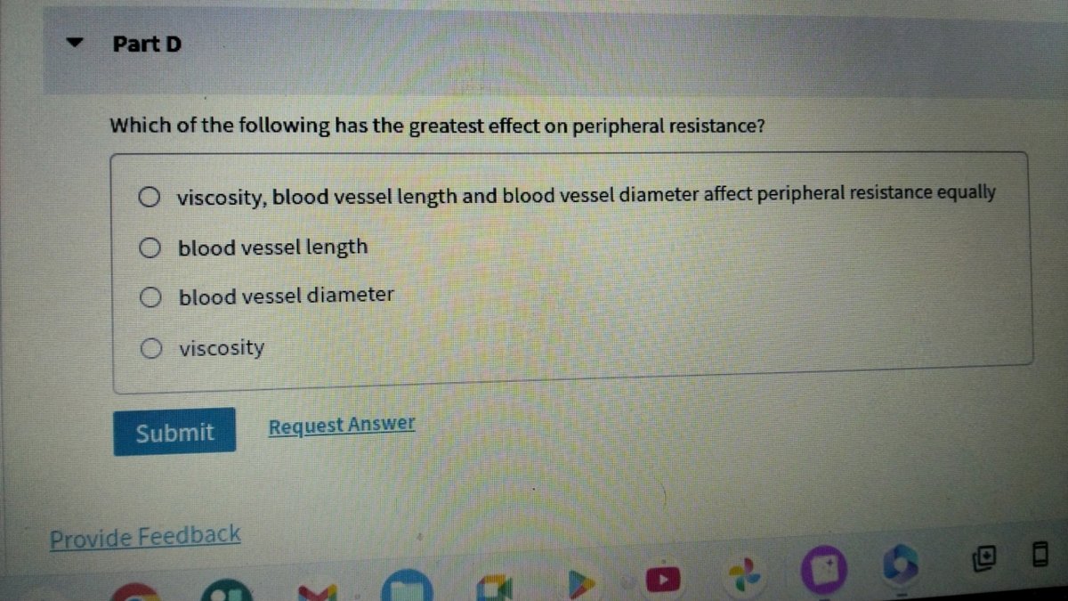 Which of the following has the greatest effect on peripheral resistance?