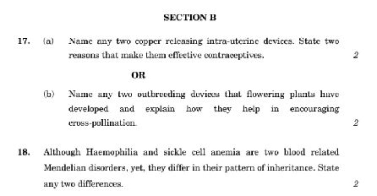 SECTION B (a) Name any two copper releasing intra-uterine devices. State..