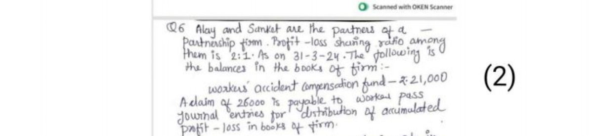 Scanned with OKEN Scanner Q6 Ally and Sanket are the partners of a partn..