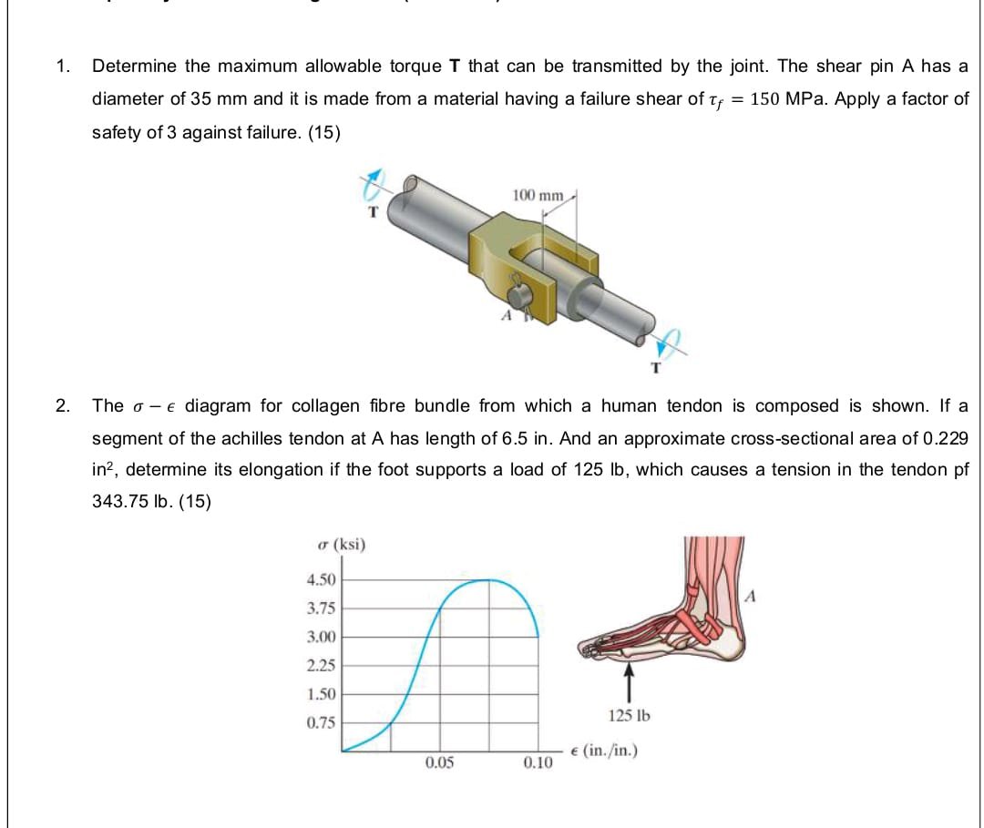 Determine the maximum allowable torque \mathbf { T } that can be transmit..