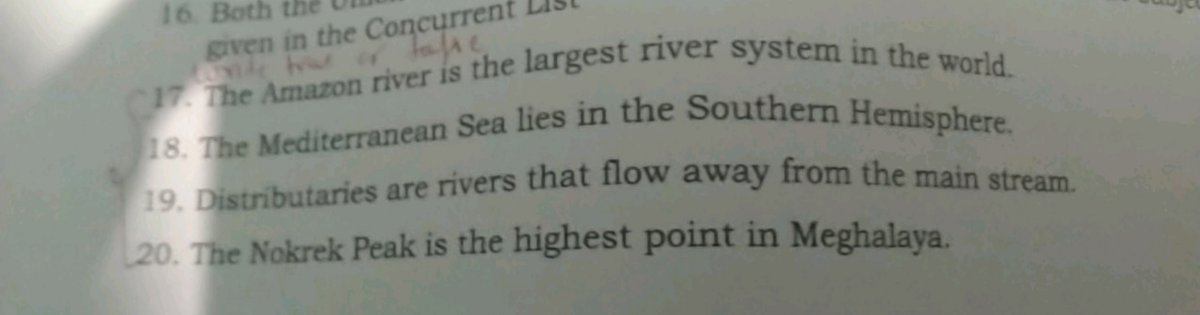 The Amazon river is the largest river system in the world. The Mediterran..