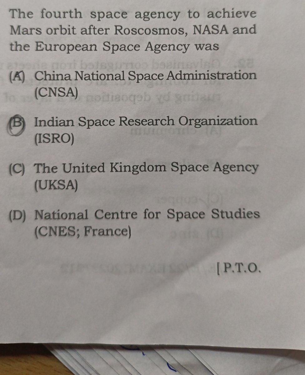 The fourth space agency to achieve Mars orbit after Roscosmos, NASA and t..
