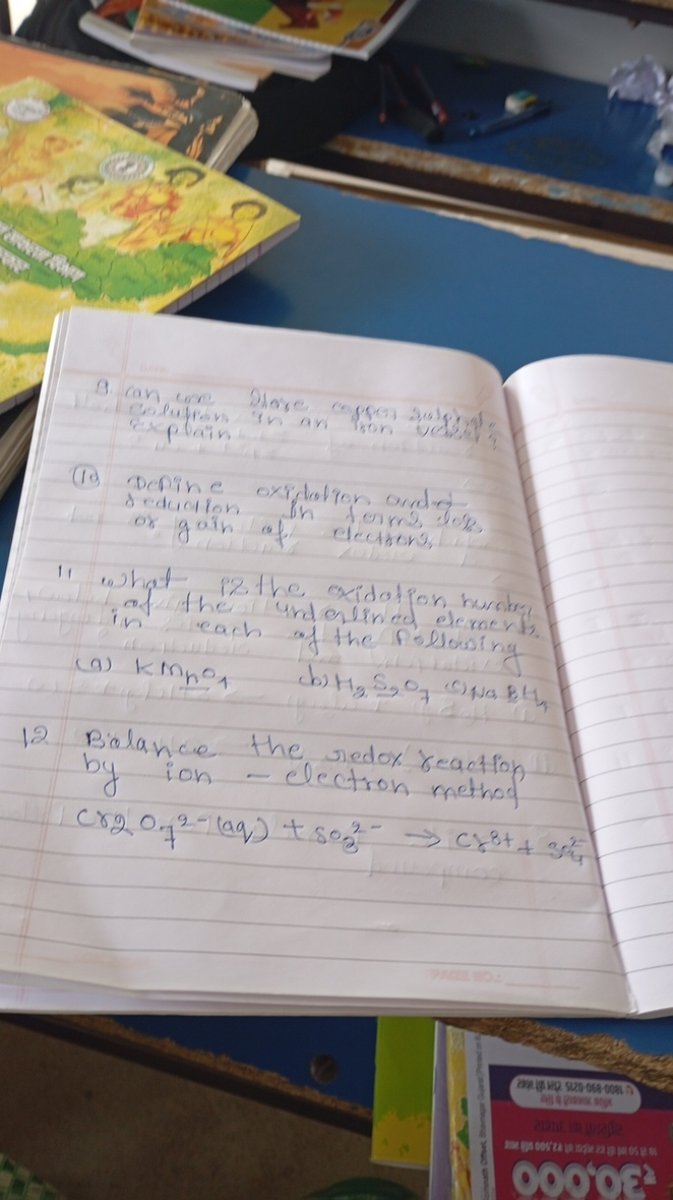 Can we store copper sulphate solution in an iron vessel? Explain. Define..